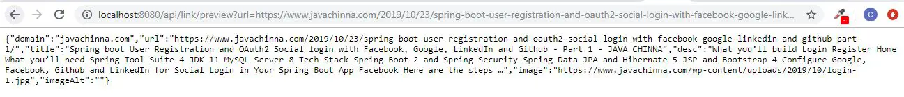 Generate Rich Link Preview With Spring Boot Jquery And Jsoup Java Chinna 